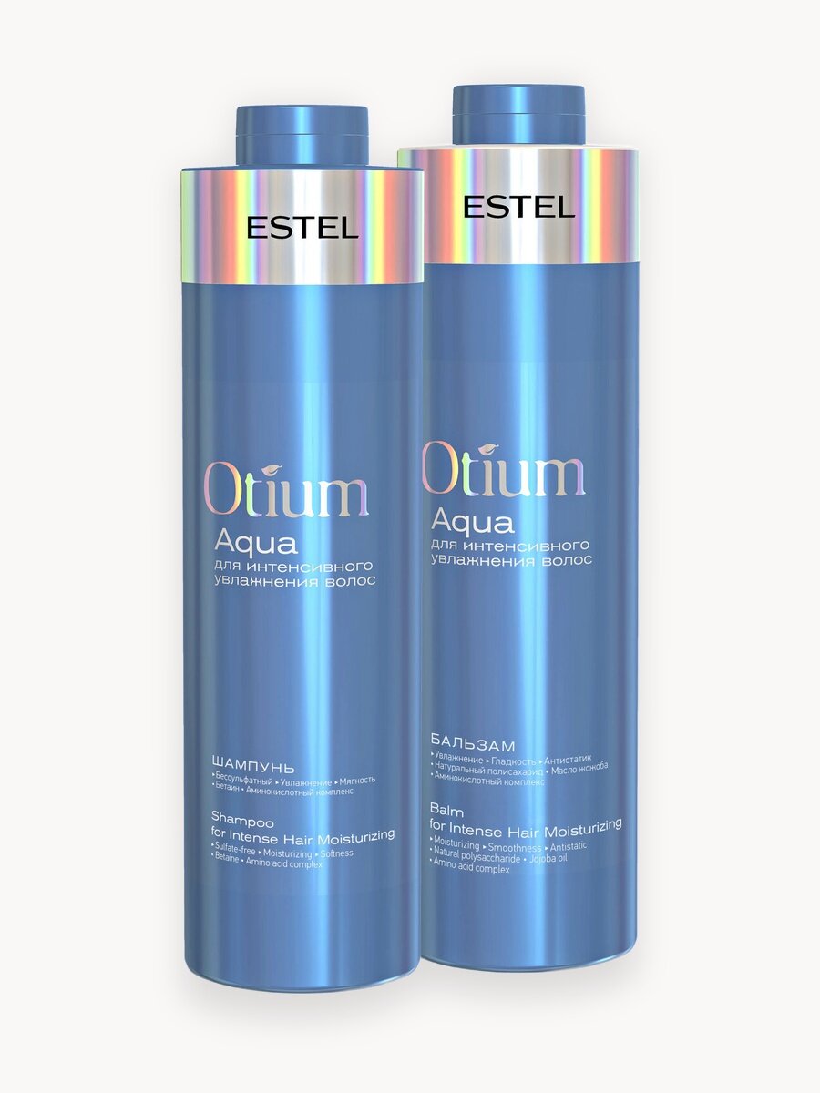 Набор ESTEL Otium Aqua, шампунь 1000мл и бальзам 1000мл, бессульфатный, увлажняющий