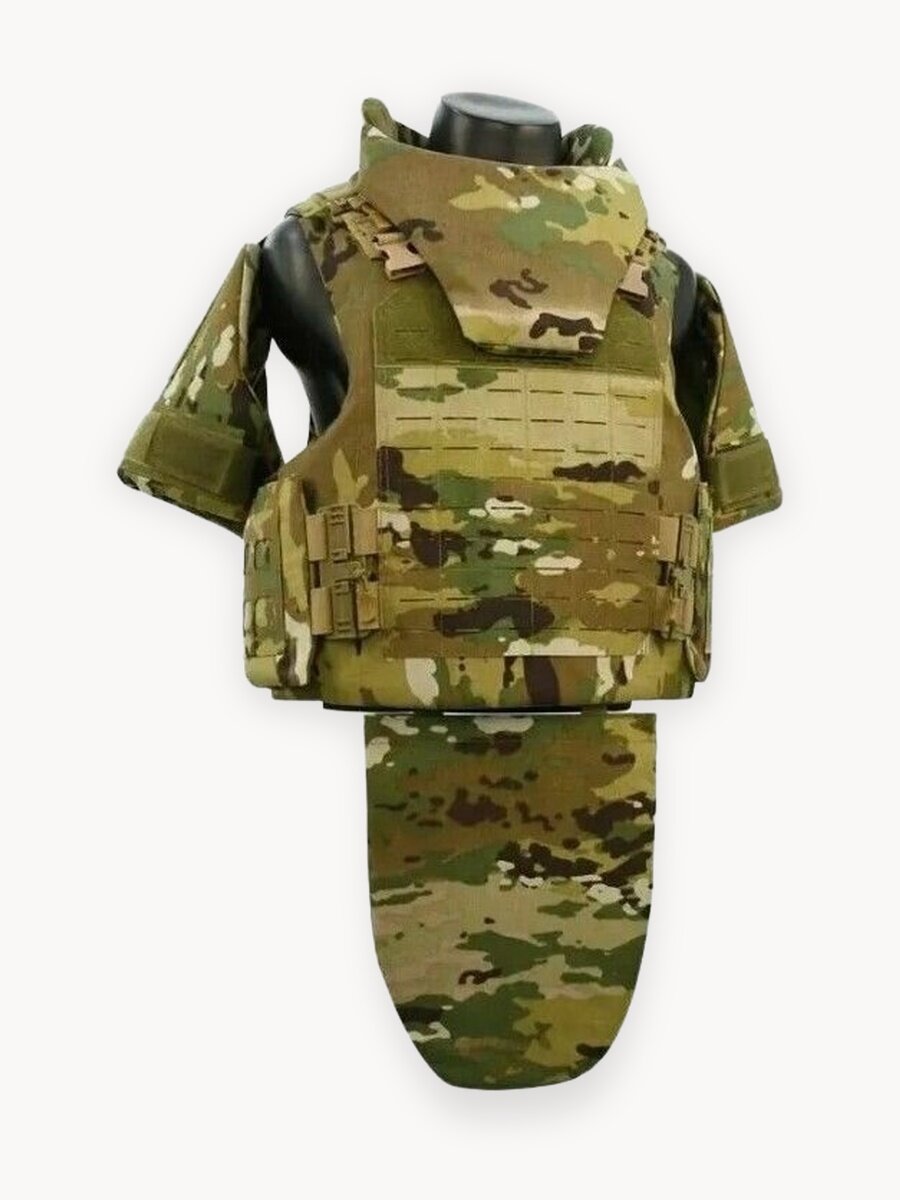 Бронежилет FULL ARMOR класс защиты Бр5 с баллистической защитой из свмпэ c бронеплитами. Цвет Мультикам