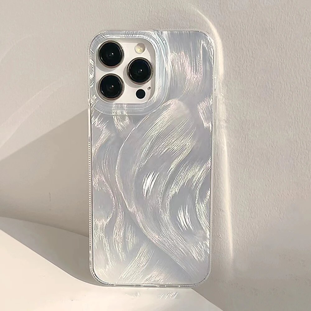 Матовый Роскошный Чехол Для Телефона С Лазерной Нитью «Аврора» Для iPhone 17/16 Pro iPhone 16