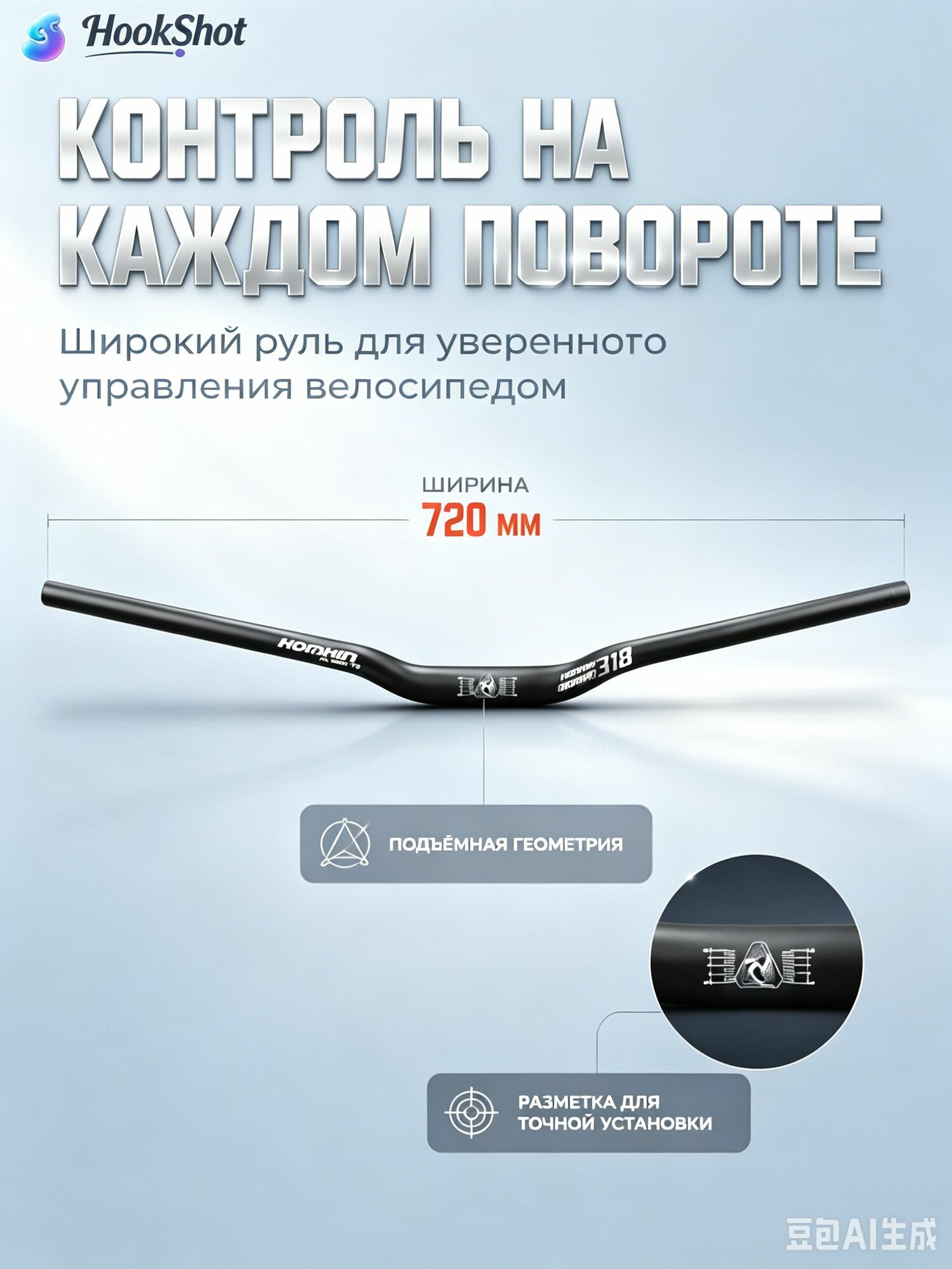 Руль Ritchey Mountain Bike Gloss 3K, полностью карбоновый, плоский, 31,8 мм