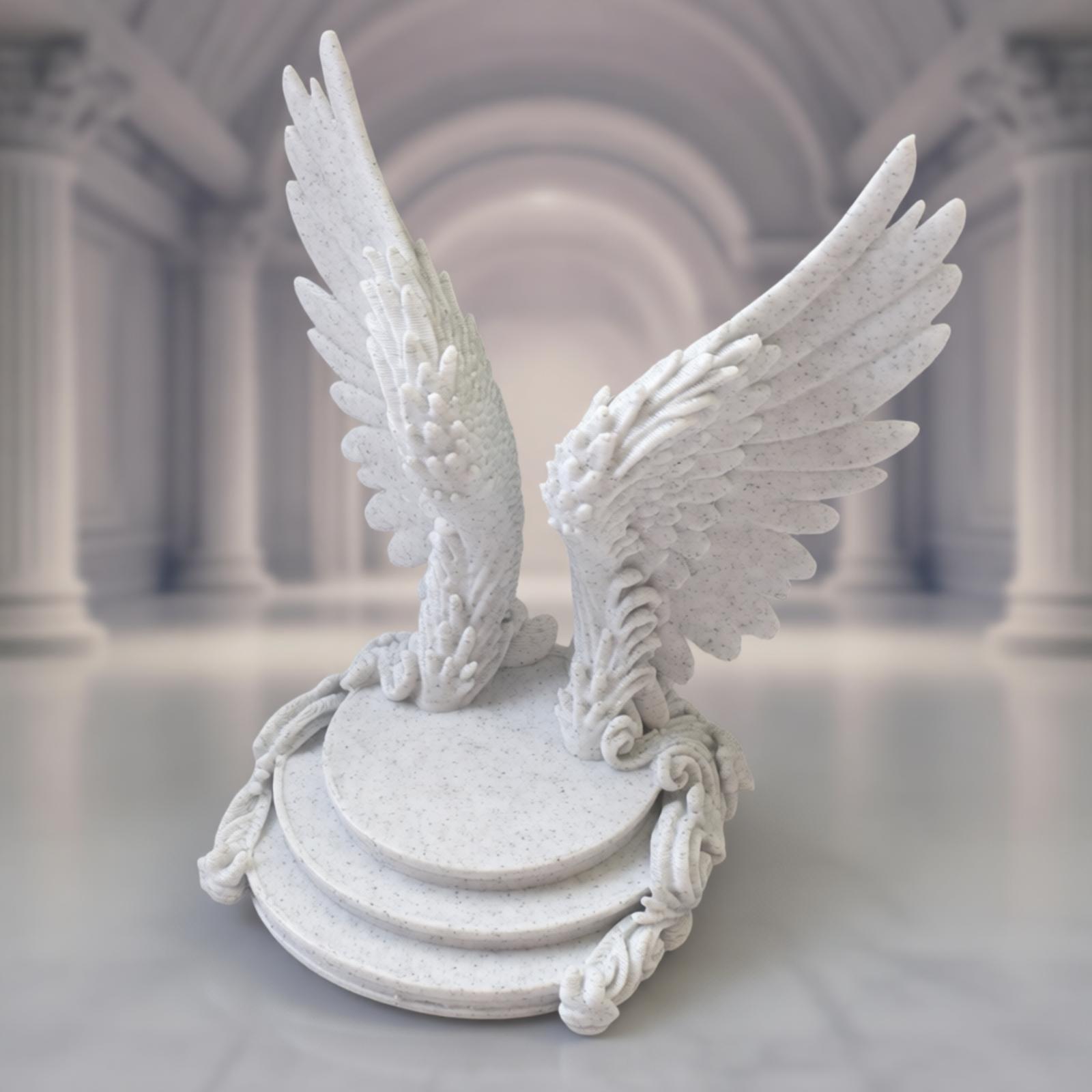Мраморная основа мечты wings с 3D-печатью-белый