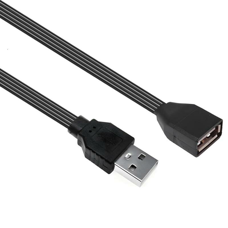 Плоский удлинитель USB 2.0 «папа-мама», 0.5m - прямая голова