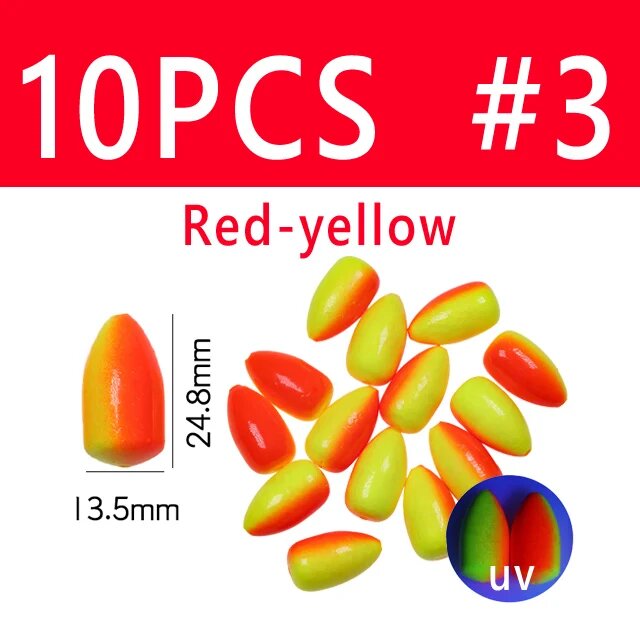 Поплавки для рыбалки Wifreo, 10 шт, Red-yellow, #3