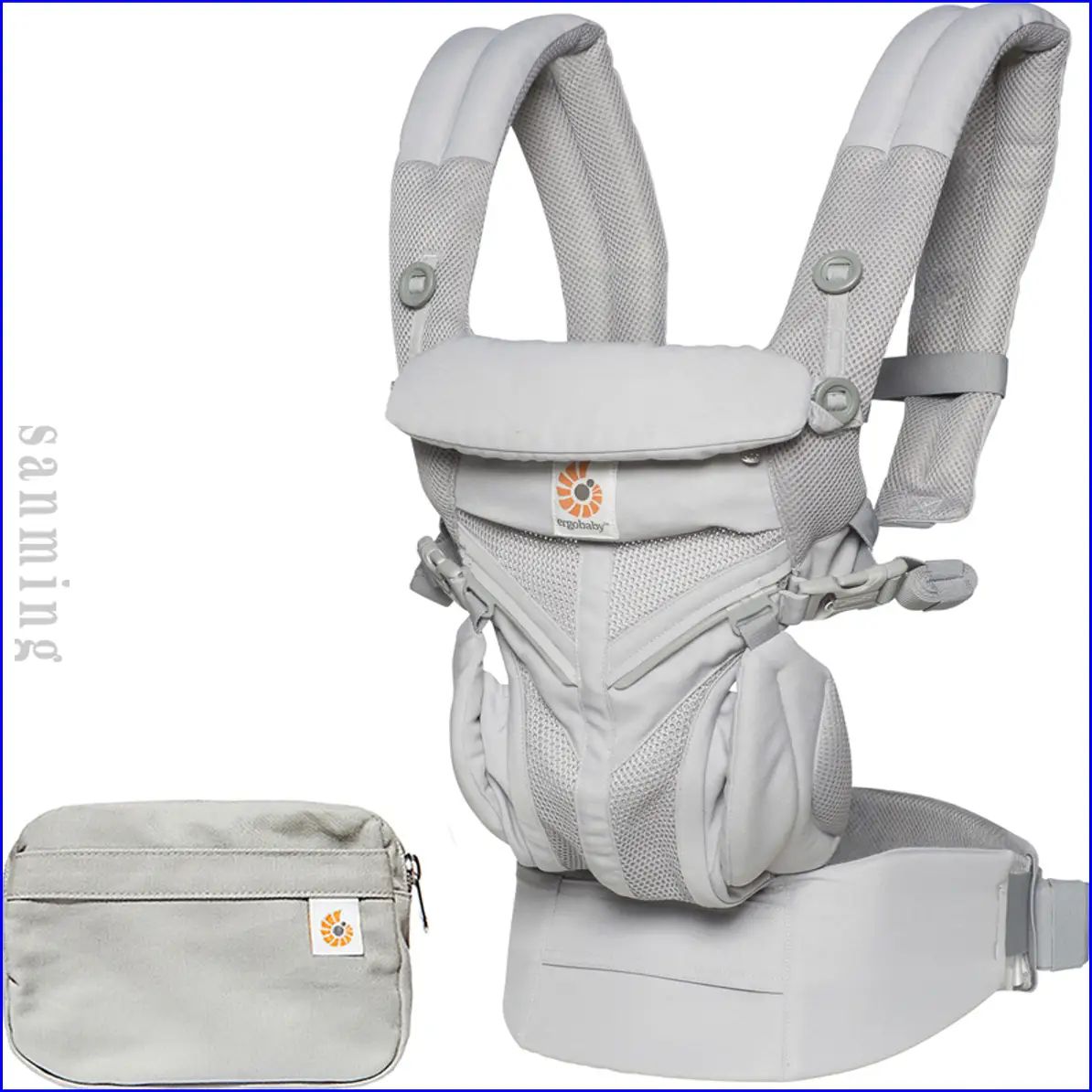 Эргорюкзак- хипсит для малышей от 0 / Ergobaby OMNI 360 Cool Air Mesh - Pearl Grey/ сумка рюкзак для мамы