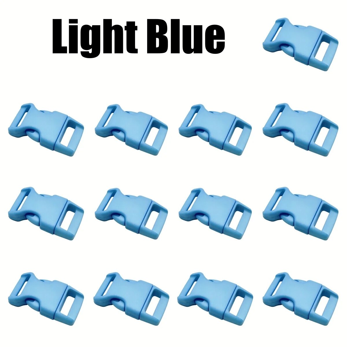 Пластиковые пряжки-фастексы 10/15/20/25 мм разных 50pcs, For 20mm Webbing, Голубой, Light Blue