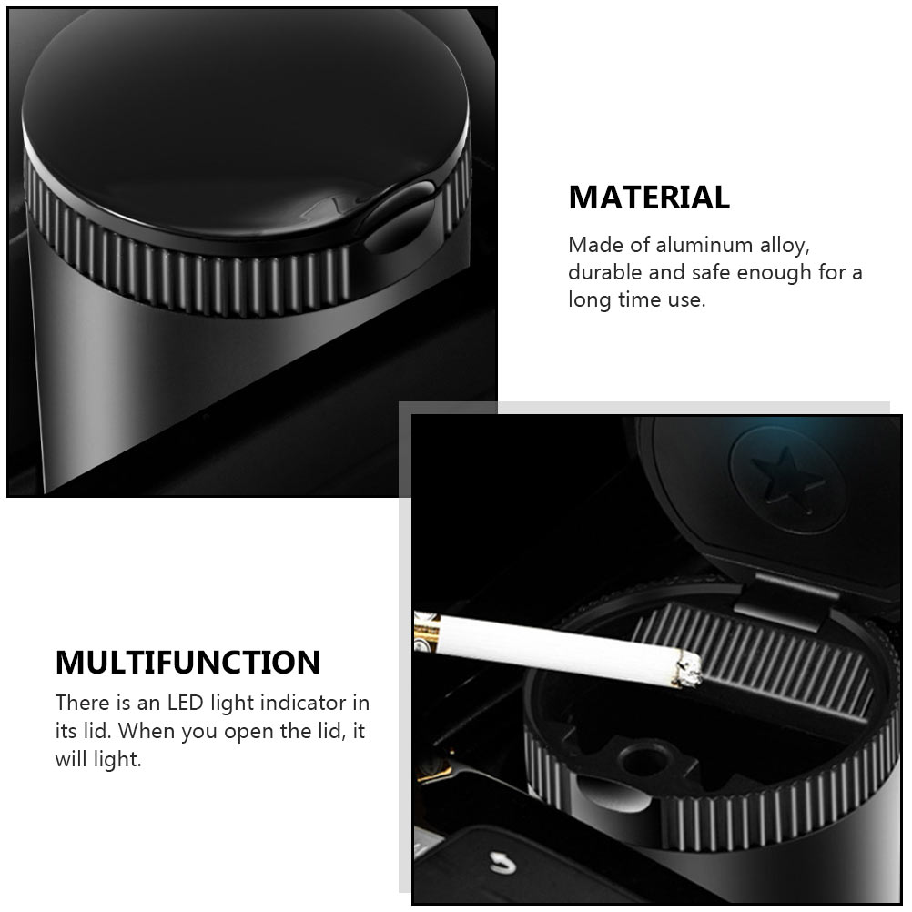 Ashtray Для Авто Из Алюминиевого Сплава С Подсветкой 10.2X6.5Cm
