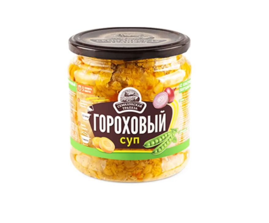 Семилукская трапеза Суп гороховый, стеклянная банка, 470 гр