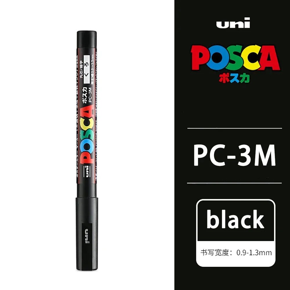 UNI Posca маркер для граффити Черный, pc-3m black