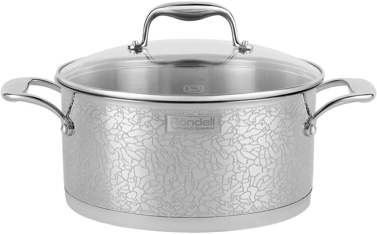 Кастрюля Rondell Vintage RDS-344, 5 л, d 24 см, с крышкой, нержавеющая сталь