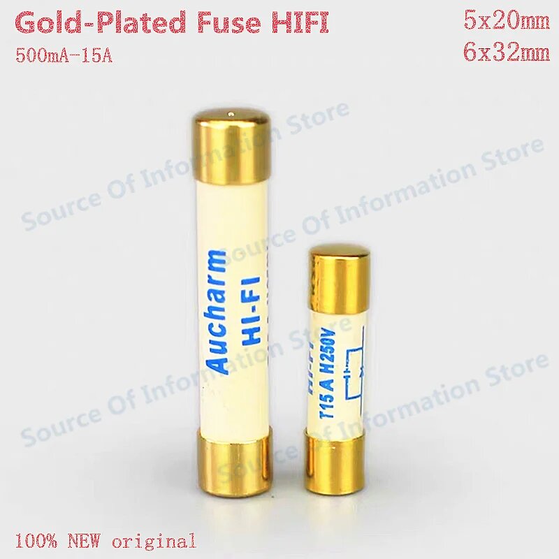 5 золотистых предохранителей для Hi-Fi аудио 5x20 мм/6x32 мм 500 мА-15 А 6x32mm-10A