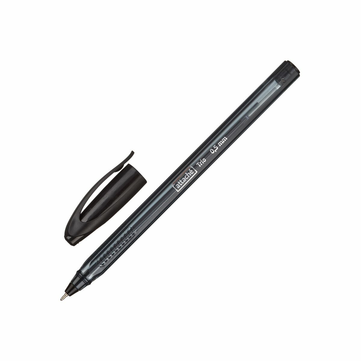 Ручка шариковая Attache Glide Trio (0.5мм, черная, масляная основа), 500шт.