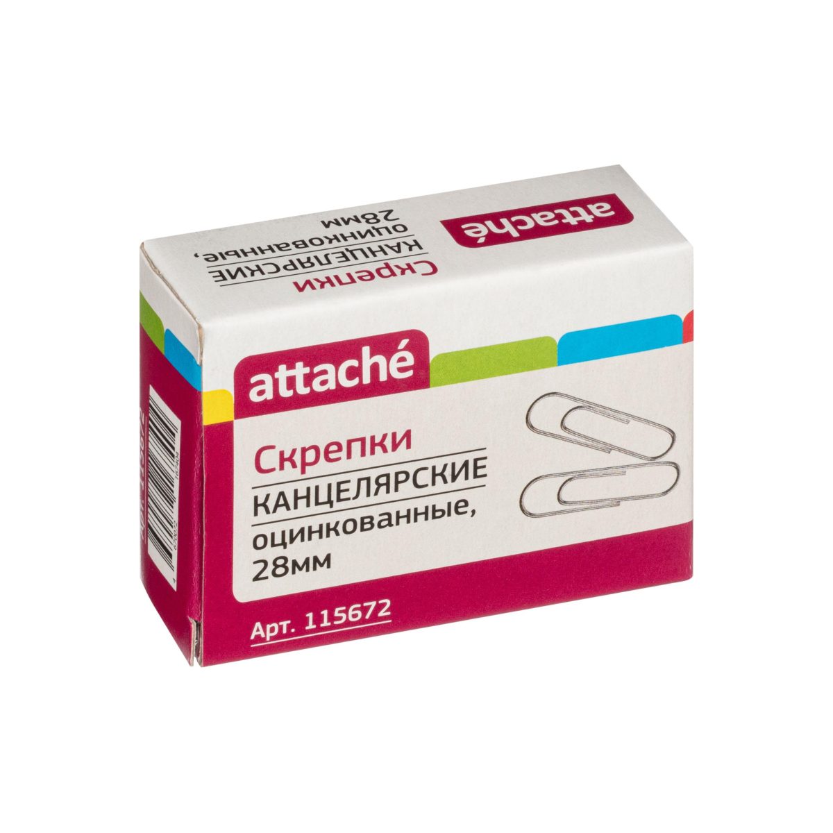 Скрепки Attache (28мм, металлические, круглые, оцинкованные) 100шт, 120 уп.