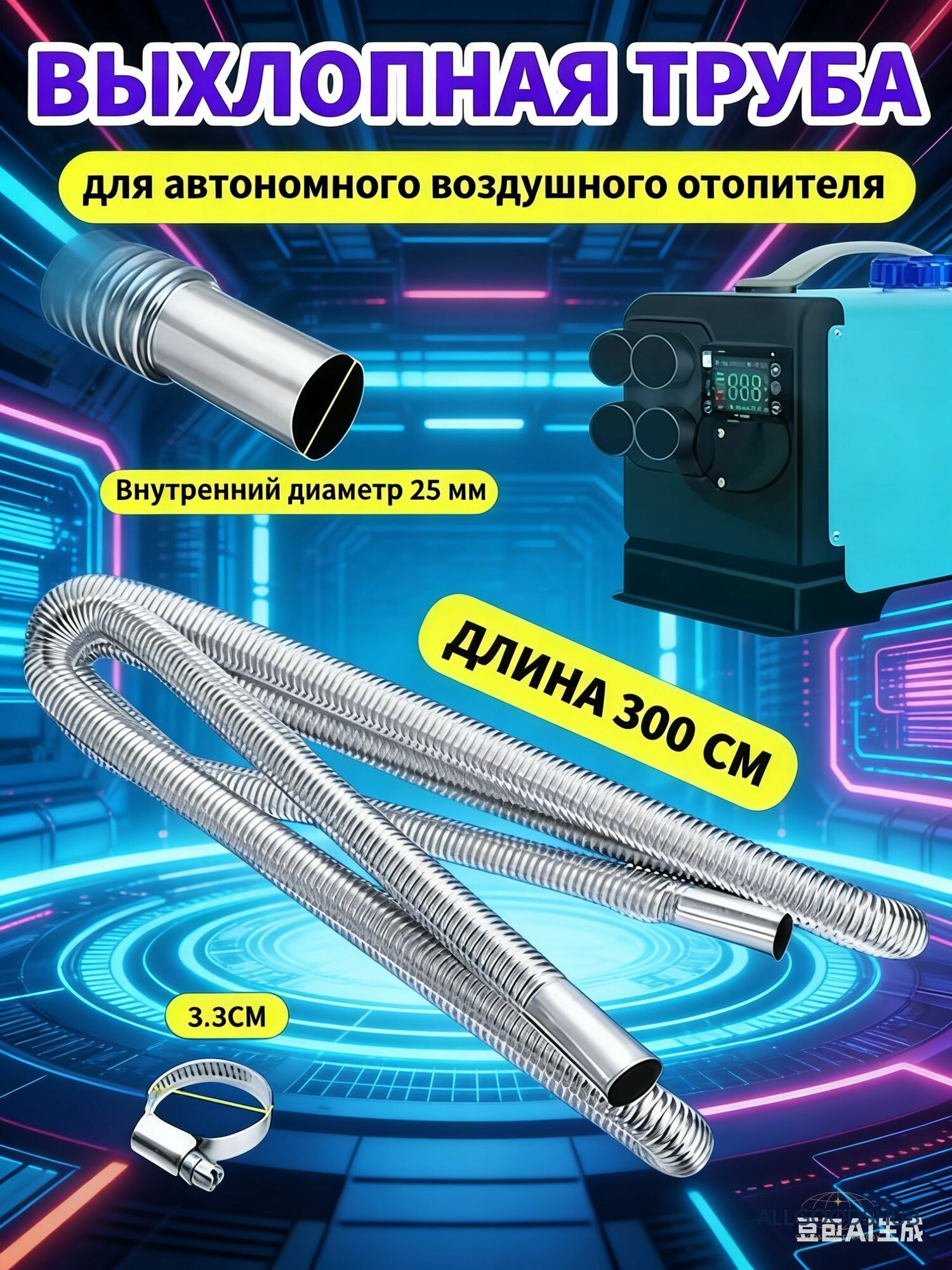 Юпитер Труба выхлопная арт. Труба выхлопная, диаметр 25 мм, длина 3000 мм арт. YY740364SV