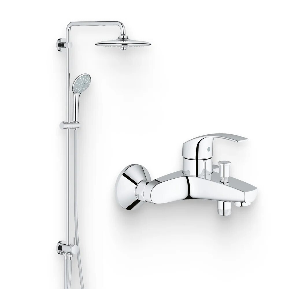 Душевой комплект Смеситель Grohe Eurosmart New 33300002 / Стойка Euphoria 27421002