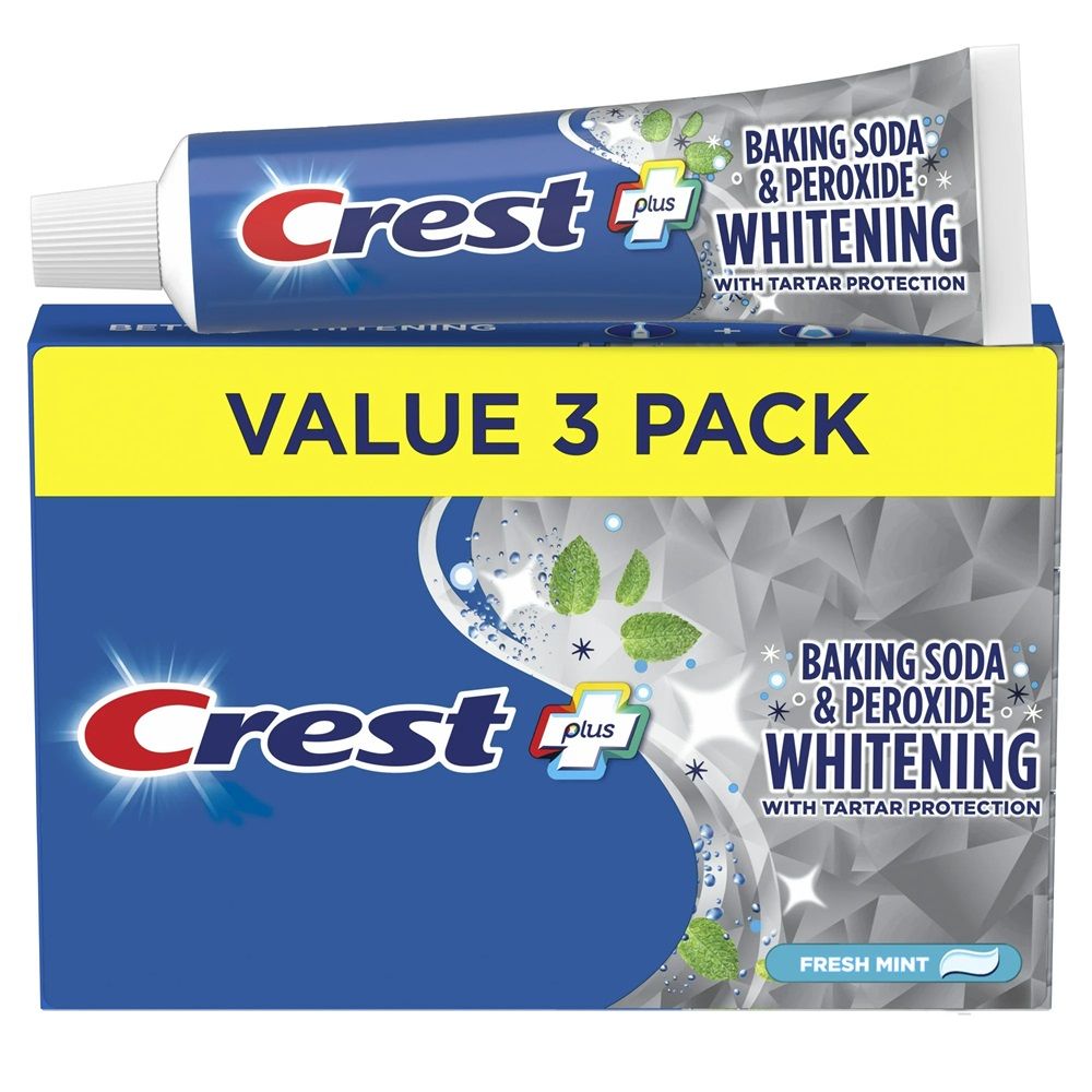 Отбеливающая зубная паста Crest Baking Soda & Peroxide Whitening with Tartar Protection 161 g (комплект из 3-х зубных паст)