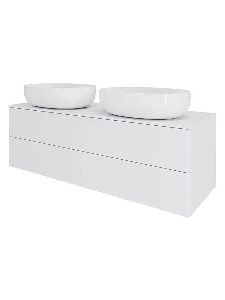 Тумба с раковиной Orange Отто 130 Ot-130TuMDF B05-520W подвесная цвет Белый глянцевый