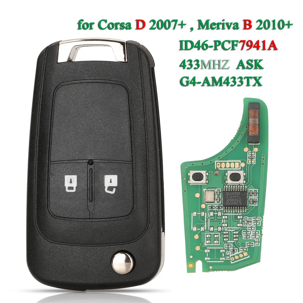 Ключ-брелок Opel/Vauxhall Corsa D Meriva B ID46-PCF7941 433MHz G4-AM433TX