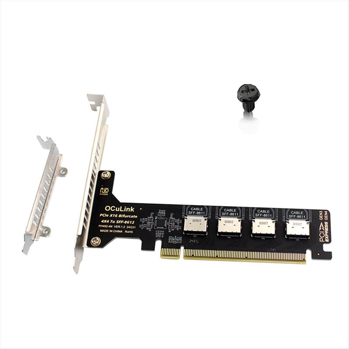PCI-E 16X На Четыре U.2 SSD-Набора SFF8611&8612 Oculink PCIe-Адаптера