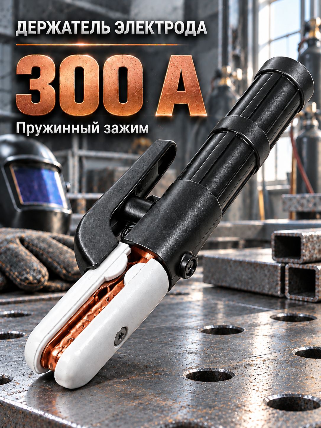 Держак для сварки 300A, держатель электродов, электрододержатель сварочный
