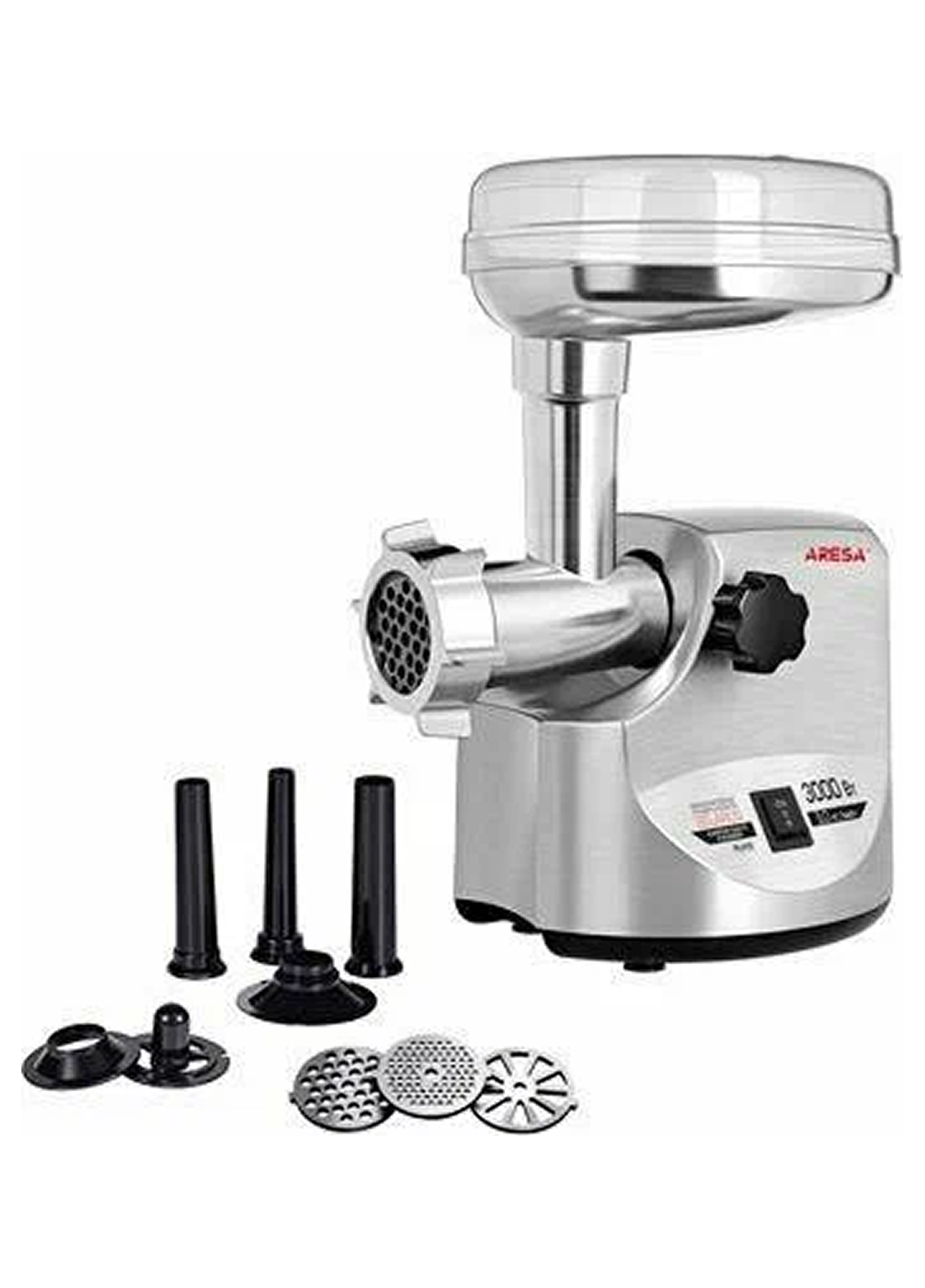 Электрическая мясорубка ARESA AR-2105, с защитой двигателя, 3000Вт, прорезиненные ножки
