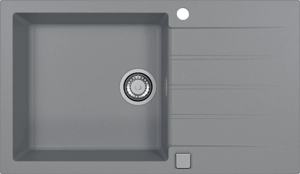 Мойка кухонная Alveus Cadit Granital 40 86x50, прямоугольная, мойка для кухни, с крылом, серая, матовая