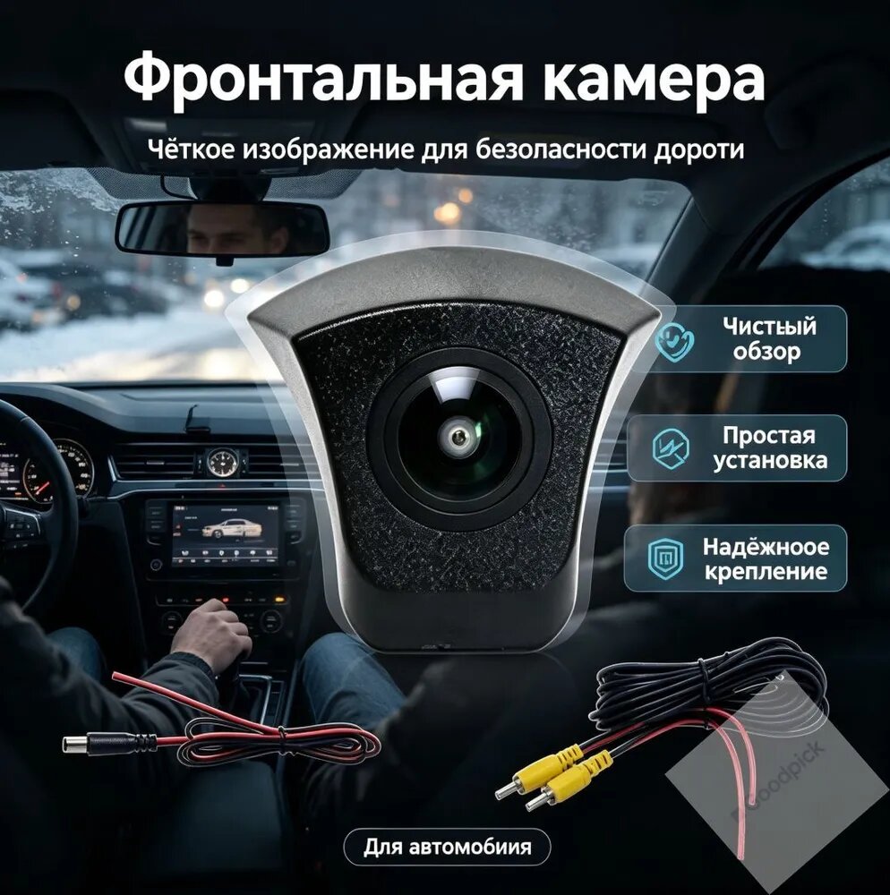 Камера переднего вида автомобиля 170 с широким углом обзора, HD CCD , совместима с Audi A3 8P / A6 C7 C6, A4 B8 B9, A1, TT MK2, A8 D3, Q7 4L, Q3 8L, Q5 FY и C5 8J B5 4F.