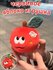 Мягкая игрушка червивое яблоко, для детей и взрослых, из хлопка, красного цвета,...