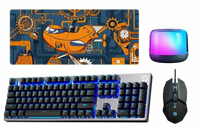 Клавиатуры унисекс HP 5803484, Black Keyboard+Mouse+Wireless Stunning Soundbar+Extra Large Gaming Mouse Pad