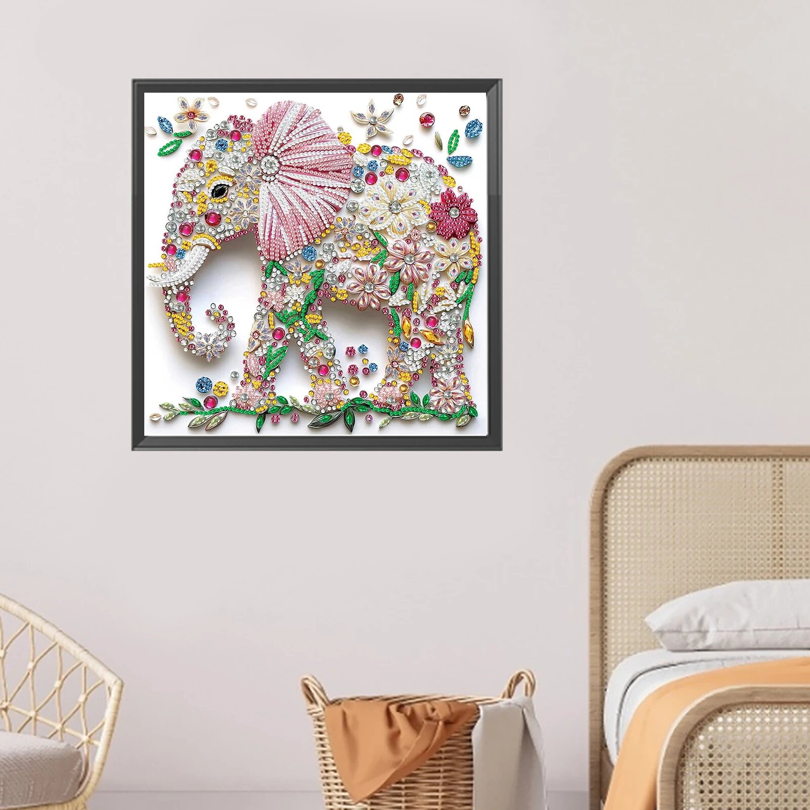 Алмазная мозаика alloet Слон 30x30 см