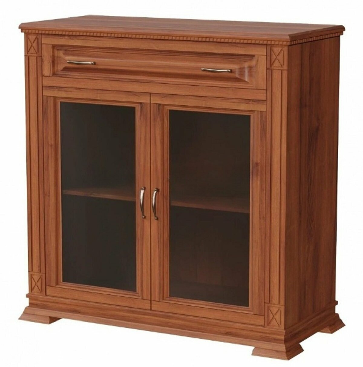 Комод-витрина из массива сосны Верди PREMIUM 209, 100x45x100 дуб 2