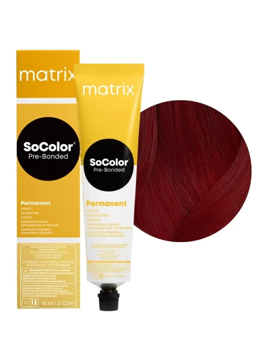 Краска для волос Matrix Coloring Hair SoColor Pre-Bonded, Перманентная краска для волос с бондером, 5RR+ (5.66)