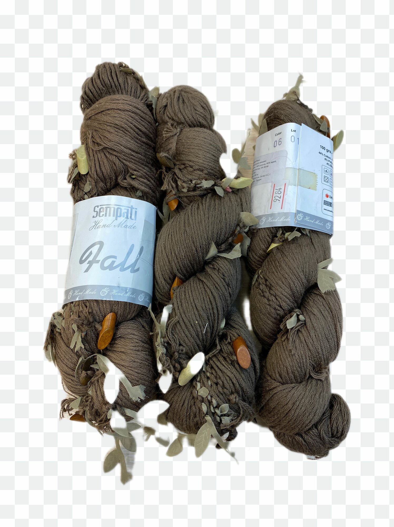 Пряжа фантазийная хлопок 44% акрил 44% п/э-8% (Турция) 100г- 160м упаковка -3шт