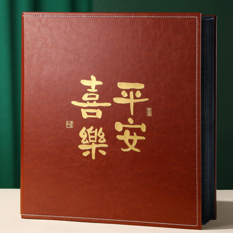 Фотоальбом большой вместимости для пар, семейный фотоальбом, памятный альбом, фотоальбом с проложенными листами, в кожаном переплете.