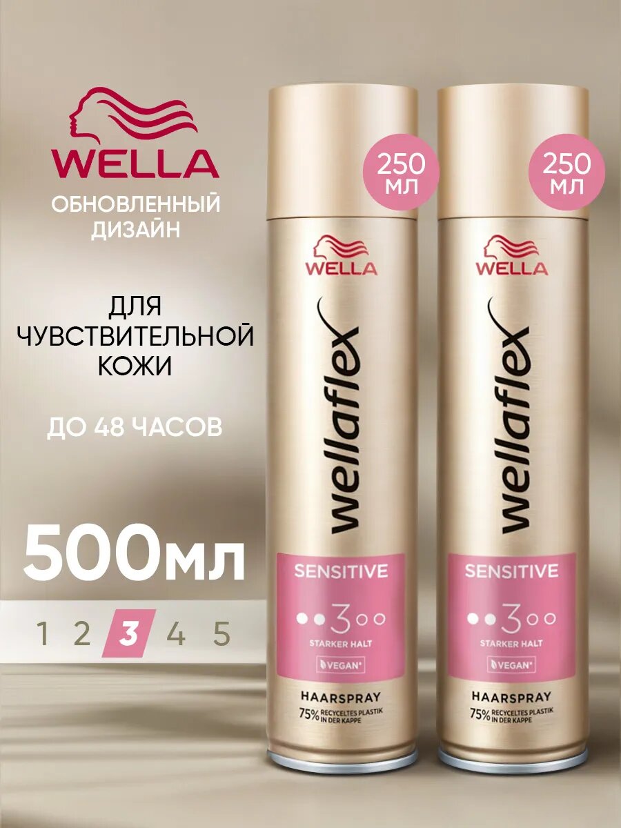 Лак для укладки волос Wella для чувствительной головы, 2шт
