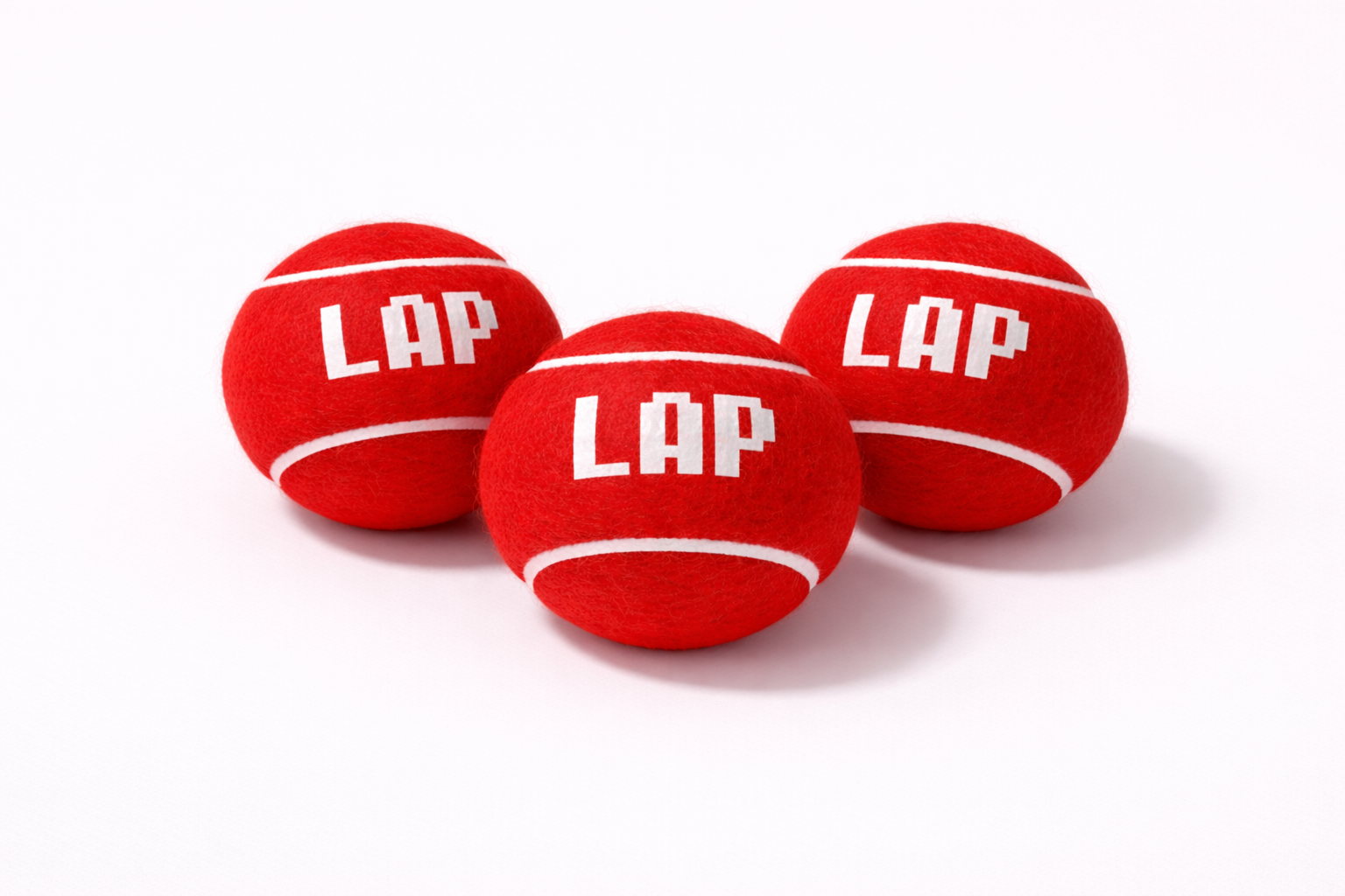 Комплект мячей для игры в лапту, теннис, 3 мяча в комплекте, диаметр 6,5см LAP красный