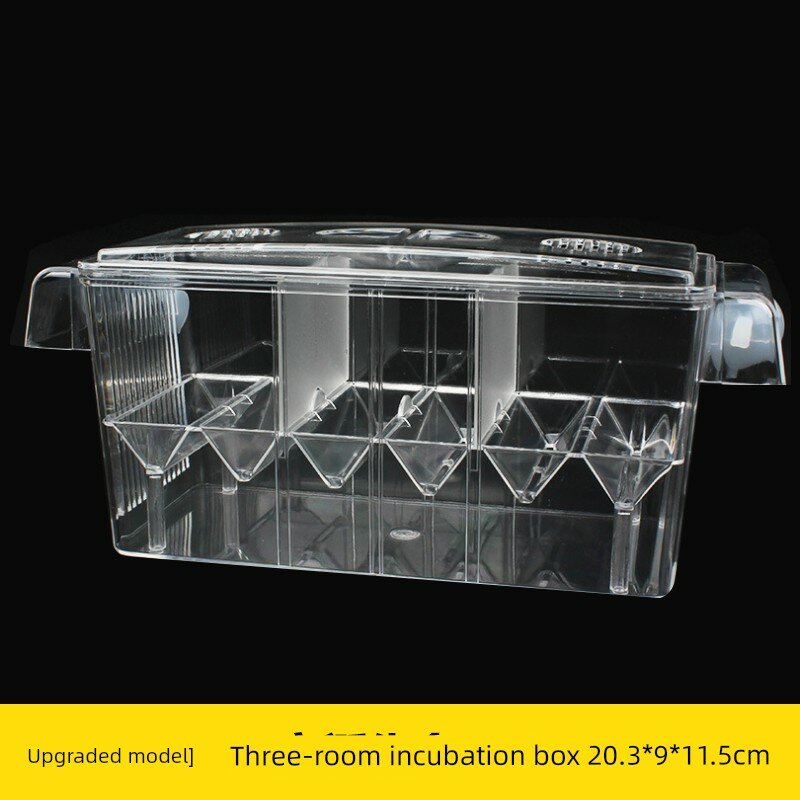 Улучшенная коробка для высиживания мальков с тремя отделениями, 20,3x9x11,5 см для разведения