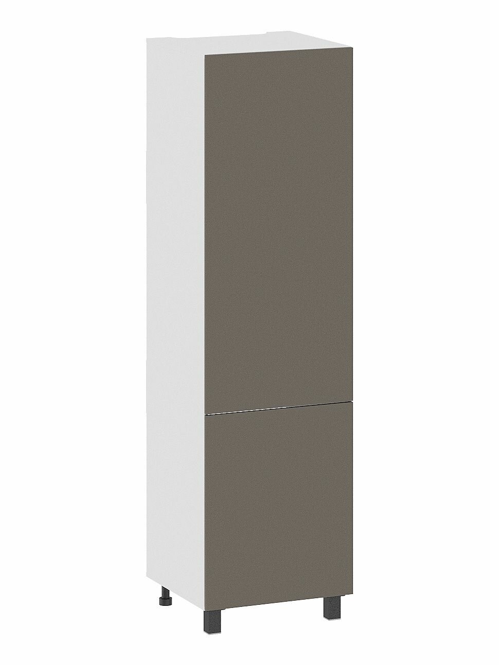 Кухонный модуль напольный, пенал под холодильник Аурелио Аурелио с доводчиками, с полками, 60х56.6х214 см, Белый / Маренго