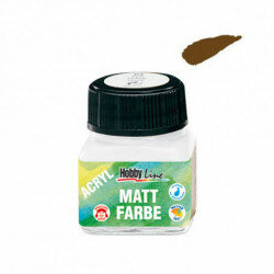 Краска акриловая матовая Hobby Line, темно-коричневый, 20 мл