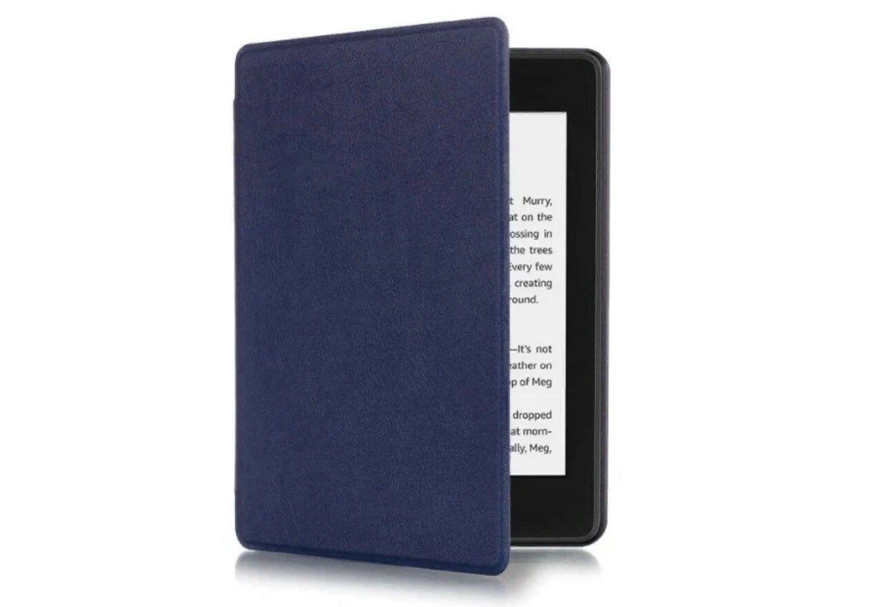 Чехол-обложка MyPads для Amazon Kindle PaperWhite 4 2018 из качественной эко-кожи с функцией включения-выключения синий