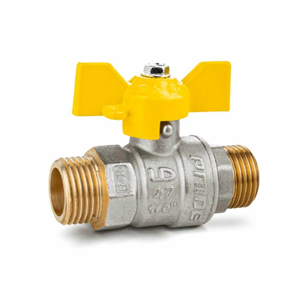 Кран шаровой для газа резьба/резьба (бабочка) LD Pride 1/2"