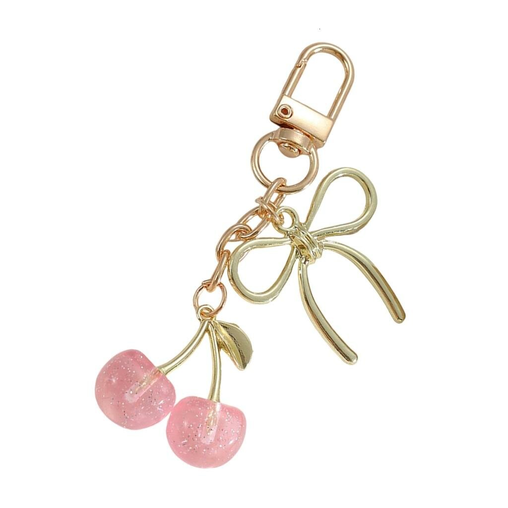 Брелок-вишенка для ключей, Розовый
