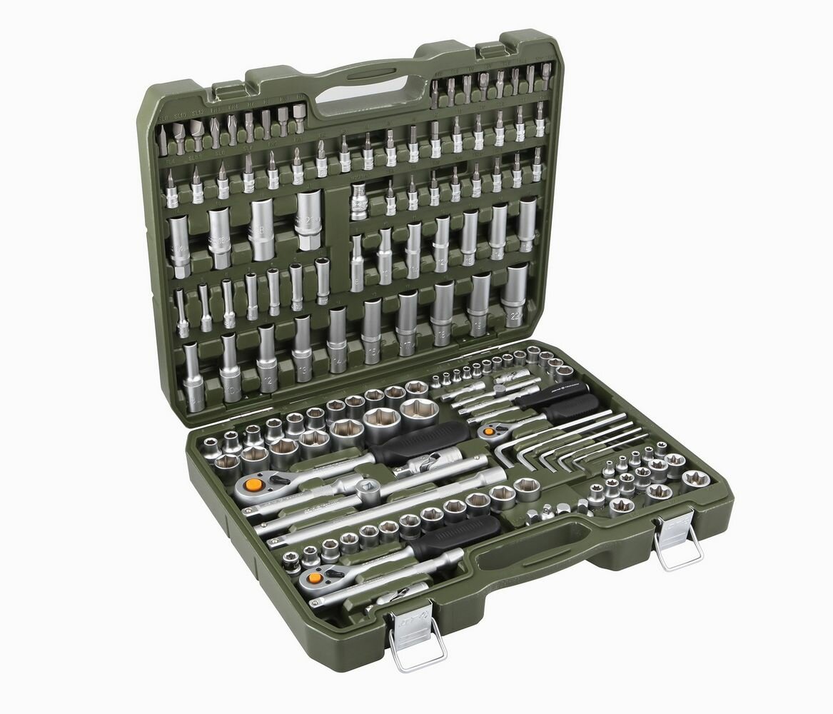 Набор головок и принадлежностей 1/4", 3/8", 1/2", 151 предмет , 620851, Дело Техники, кейс.