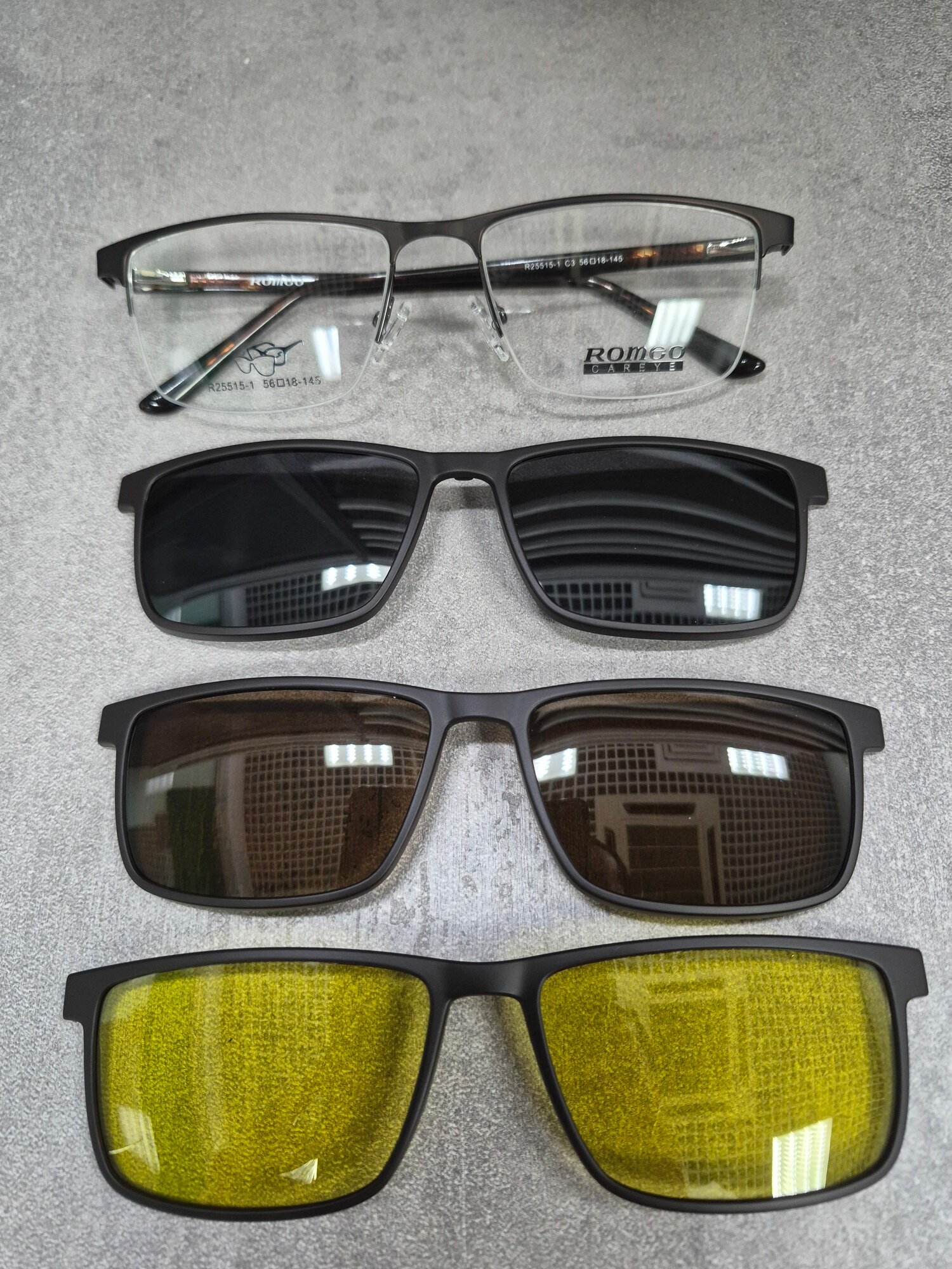 Мужская оправа для очков с насадками Romeo