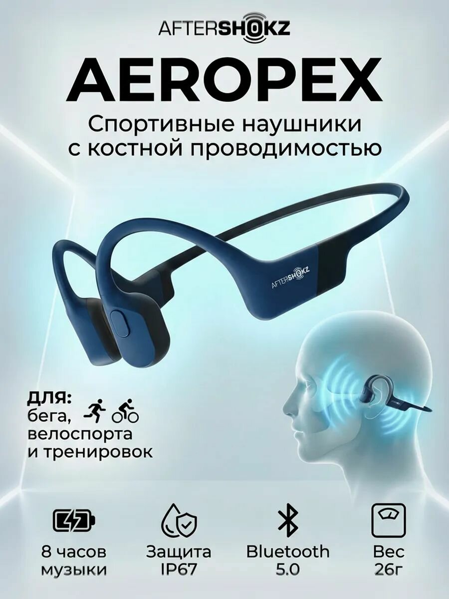 Наушники с костной проводимостью AfterShokz Aeropex, синий