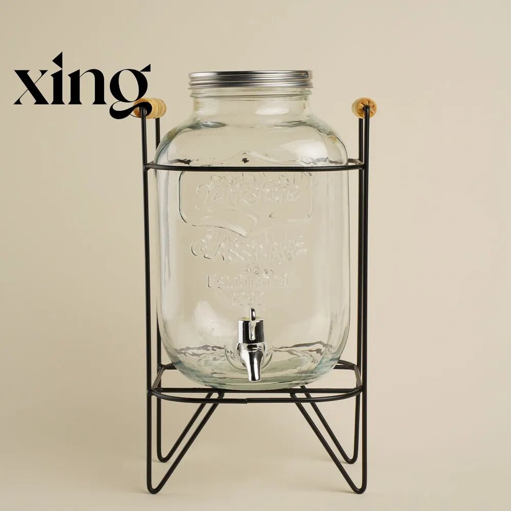 Диспенсер для напитков Yorkshire 5 л стеклянный с краном для воды и напитков