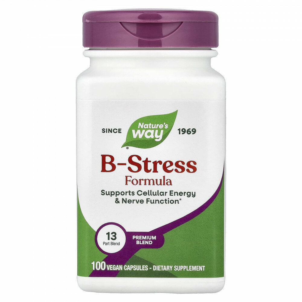 Nature's Way, B-Stress Formula, 100 веганских капсул