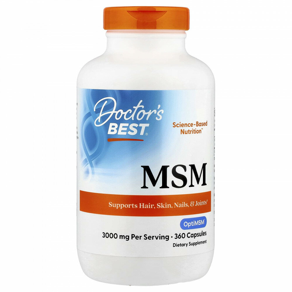 Doctor's Best, МСМ с OptiMSM®, 360 капсул (1000 мг в 1 капсуле)