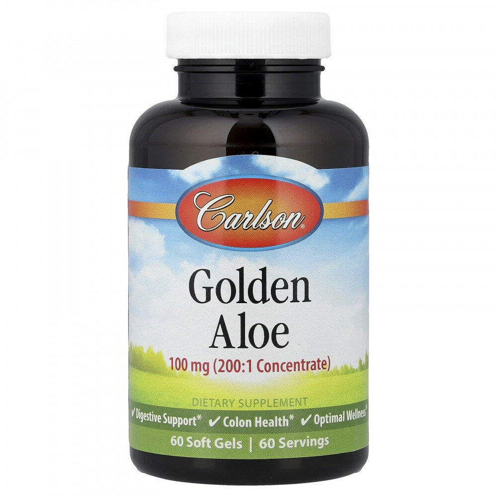 Carlson, Золотое алоэ, 100 мг, 60 мягких таблеток
