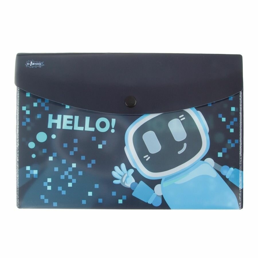 3 шт. Папка-конверт на кнопке №1 School А5 "Robot" (1725969)