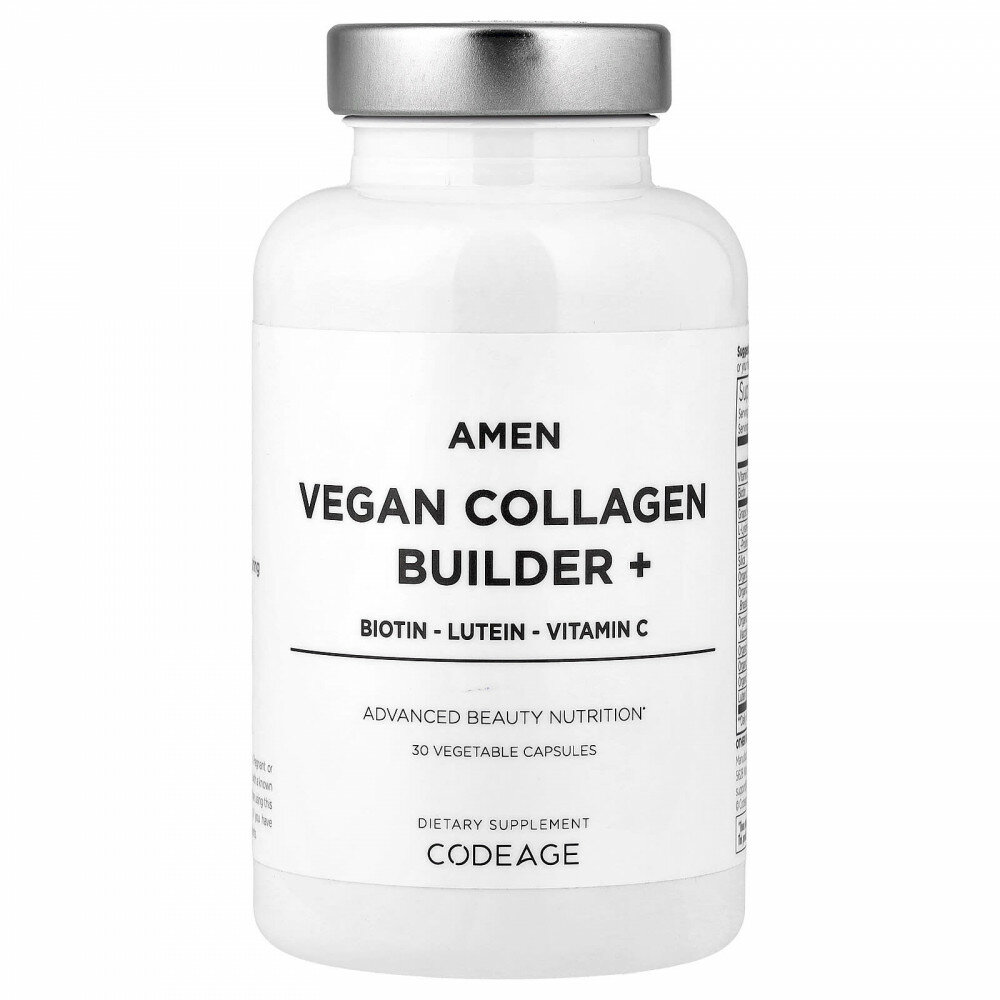 Codeage, Amen, Vegan Collagen Builder+, 30 вегетарианских капсул